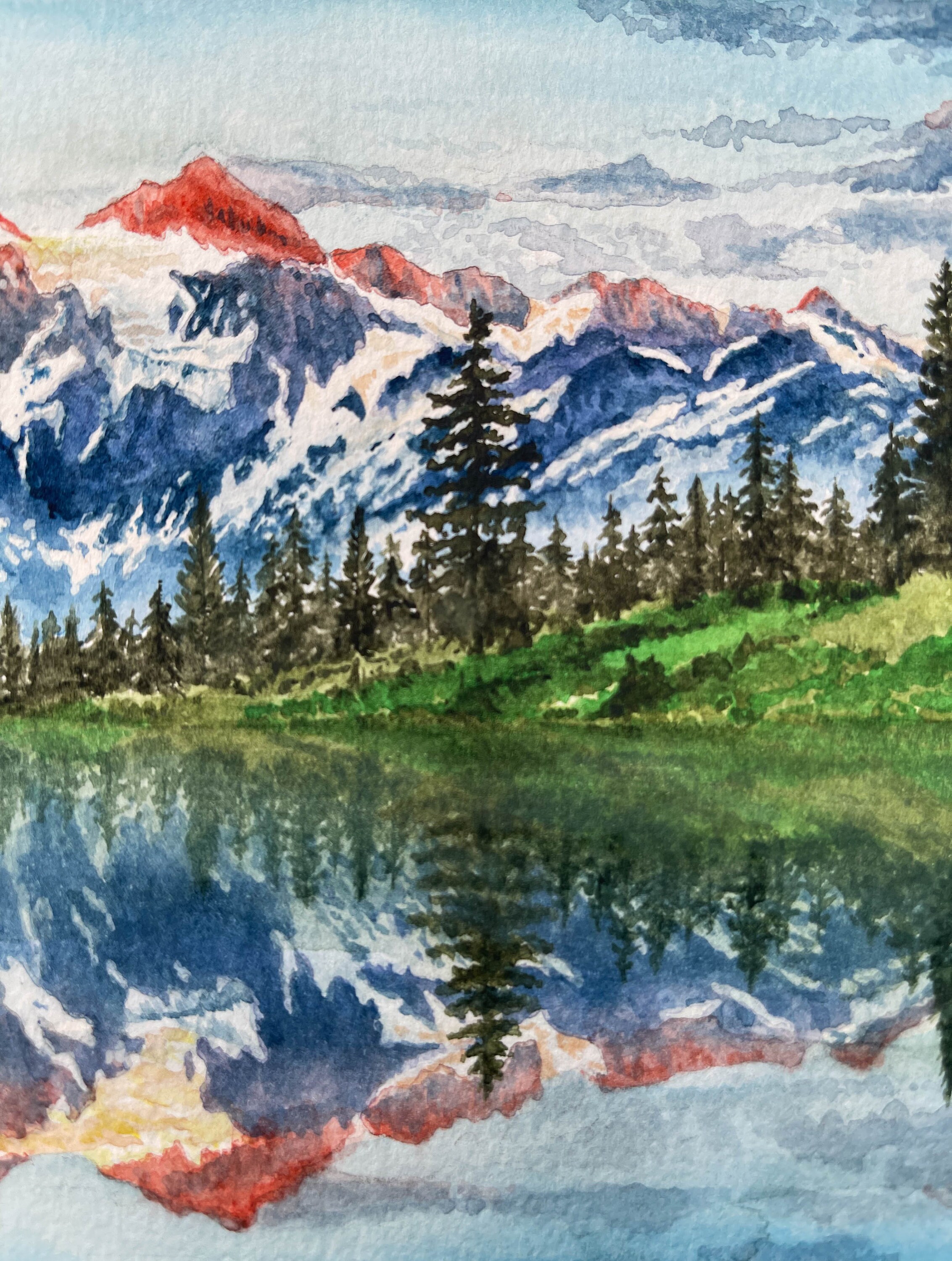 North Cascades National Park Landscape Watercolor Painting Art - Etsy