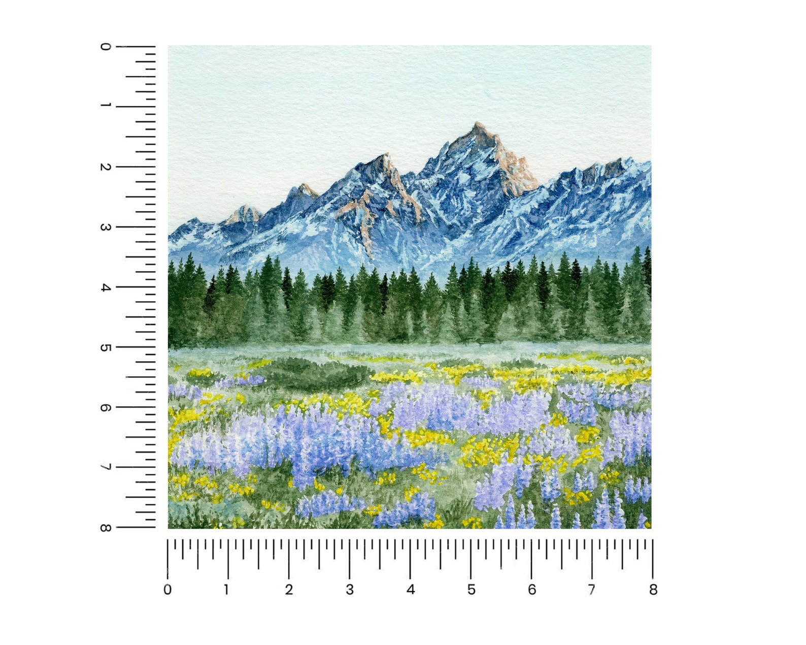 Grand Tetons National Park Watercolor Print - Etsy