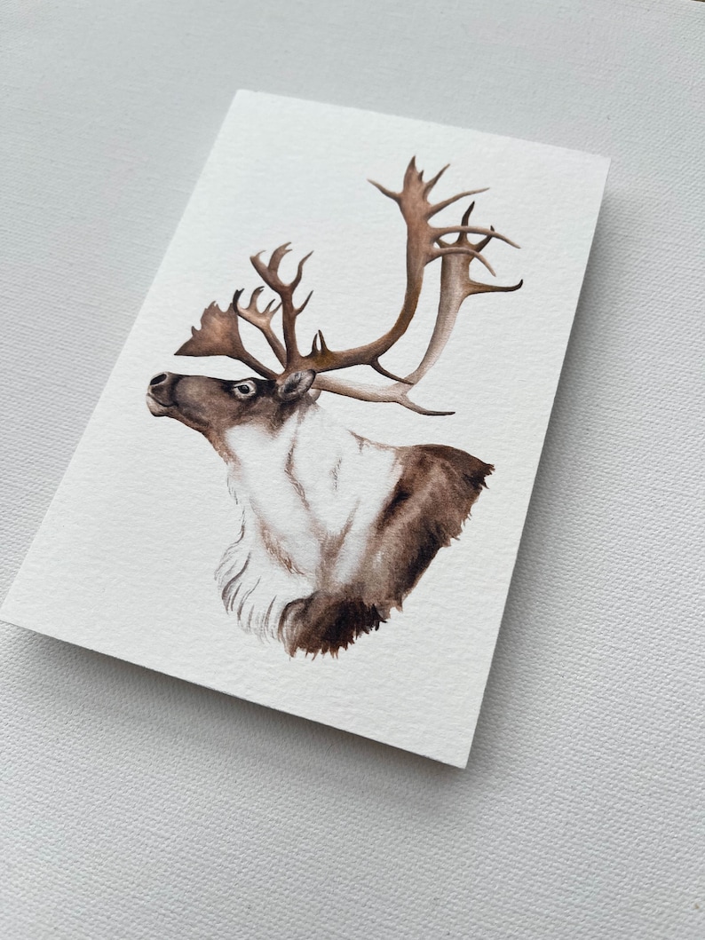Caribou Watercolor Painting Art Print 8"x10" - Etsy