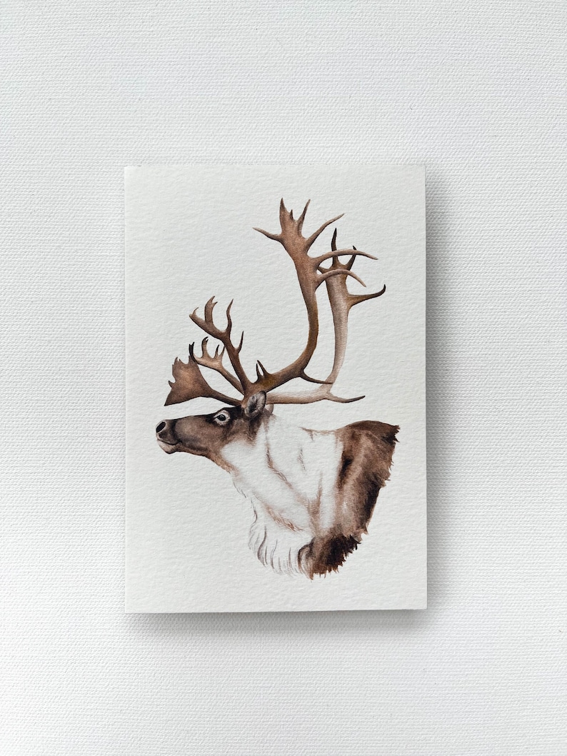Caribou Watercolor Painting Art Print 8"x10" - Etsy