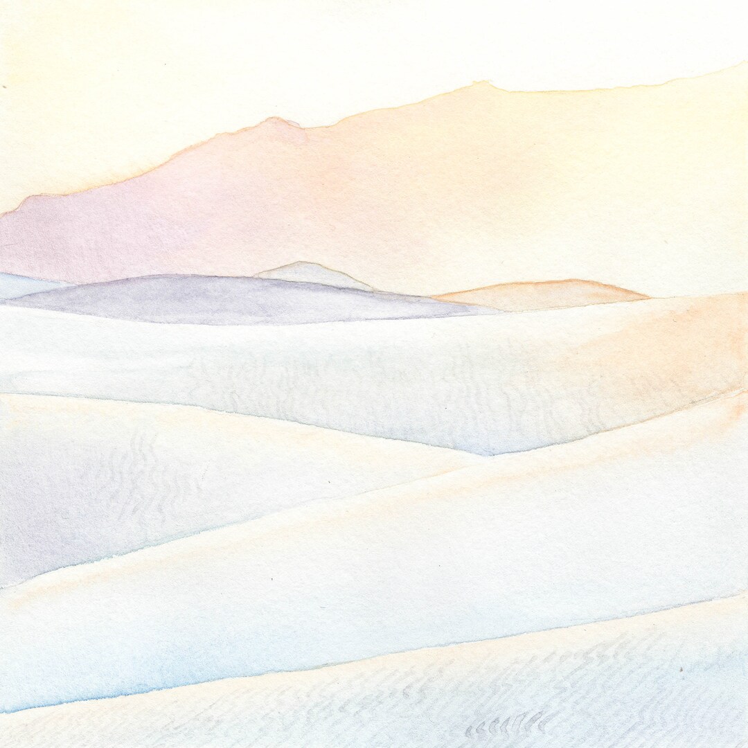 White Sands National Park Landscape Watercolor Painting Art Print - Etsy