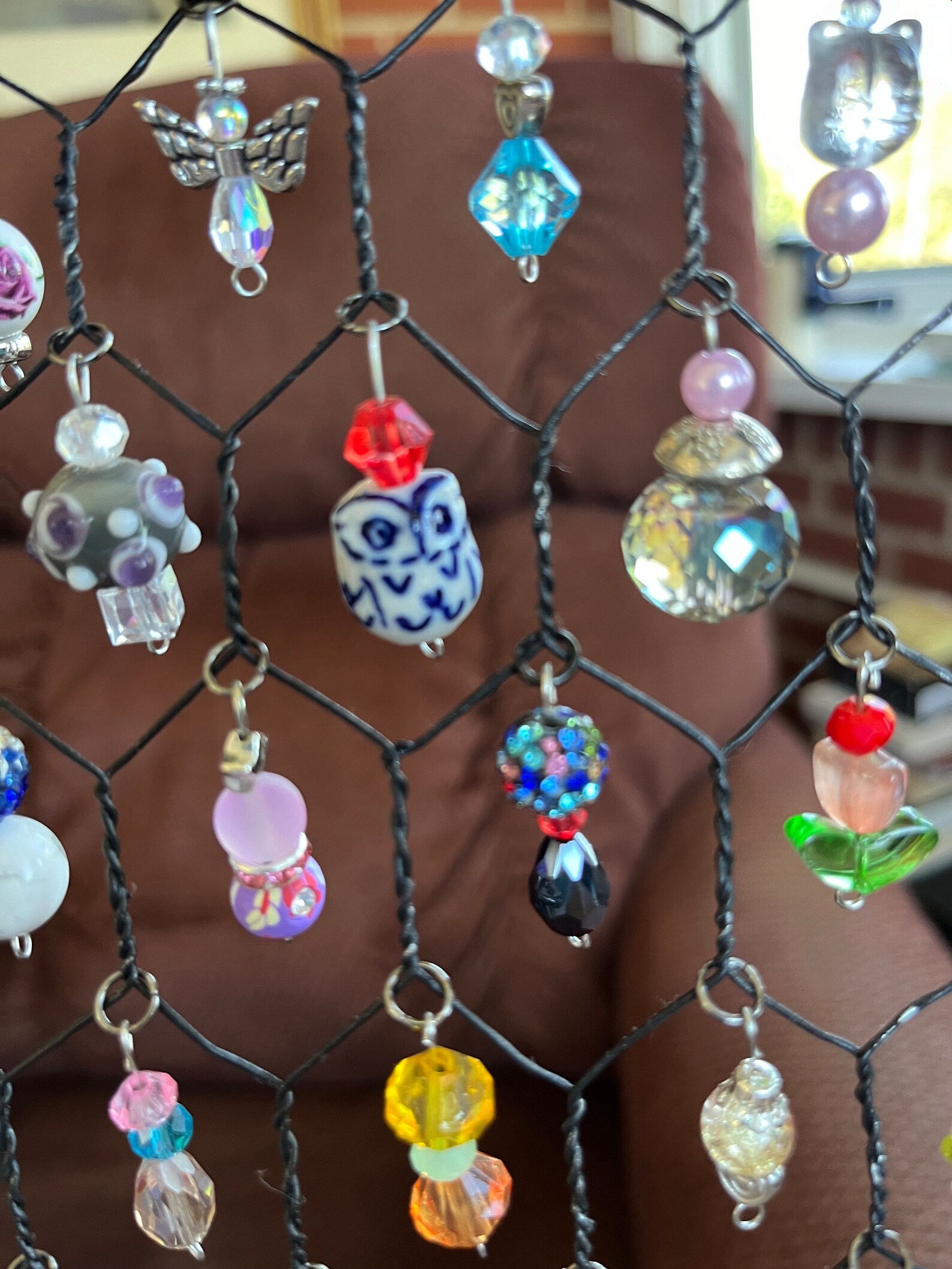 Chicken Wire Beaded Suncatcher - Etsy