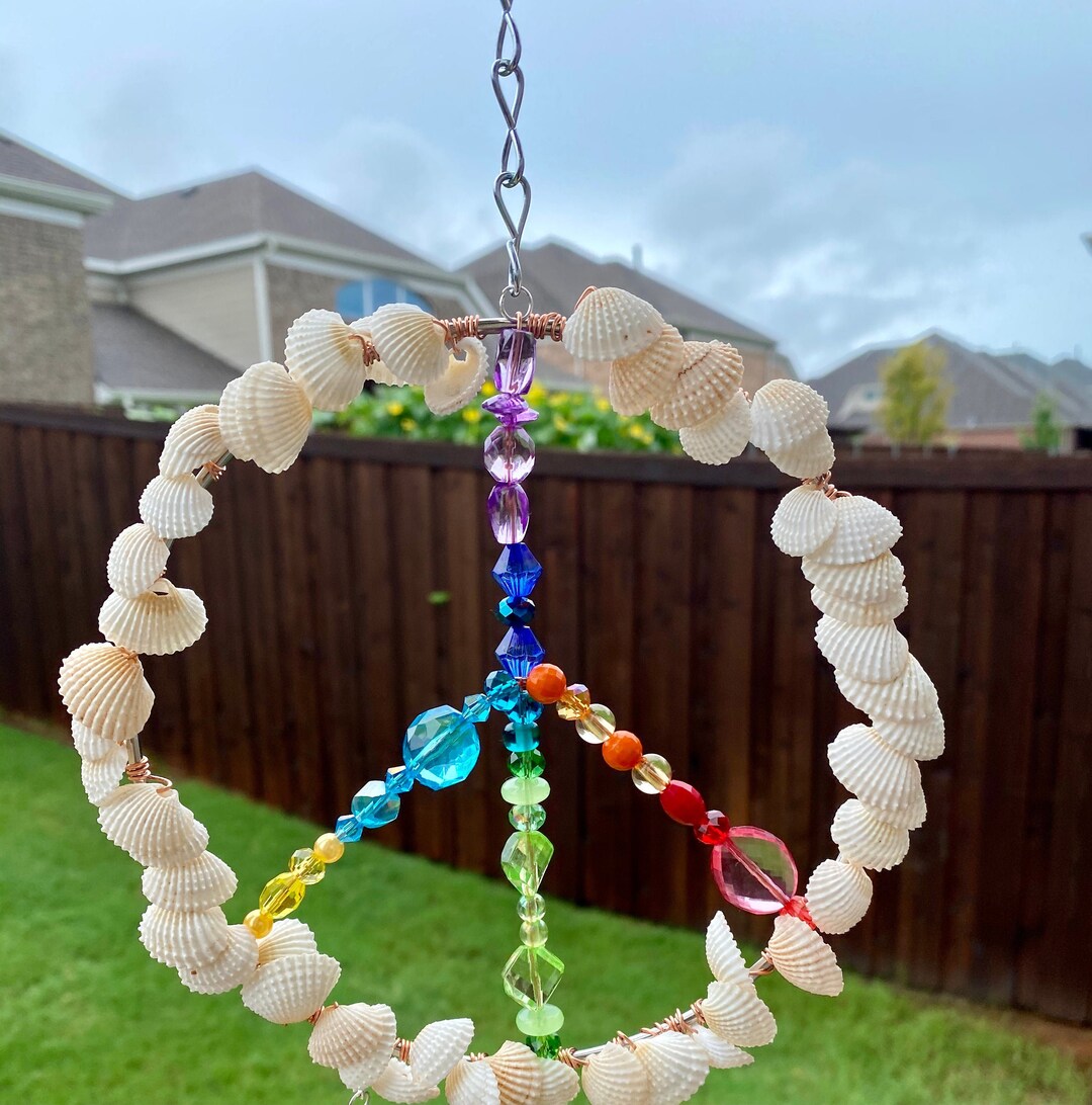 Peace Sign, Coastal Peace Decor, Beach Decor, Sea Shells Wall Art - Etsy