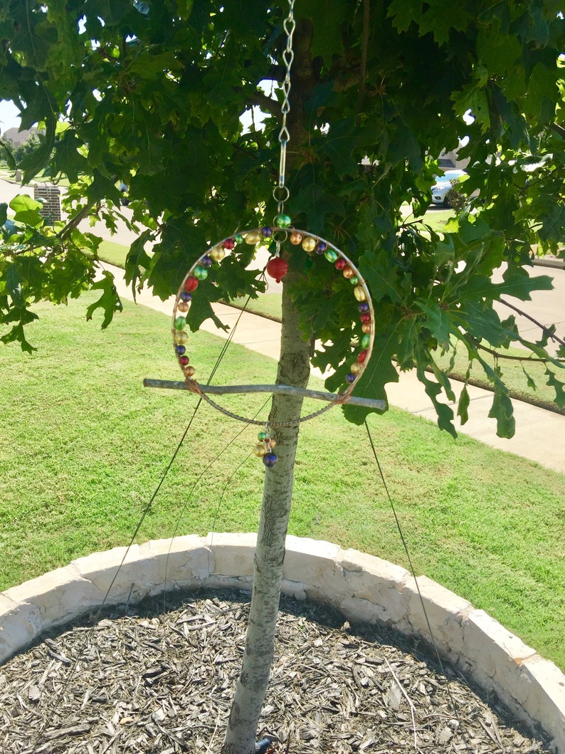 Hummingbird Swing Gift for Mom, Beaded Garden Decor, Bird Perch ...