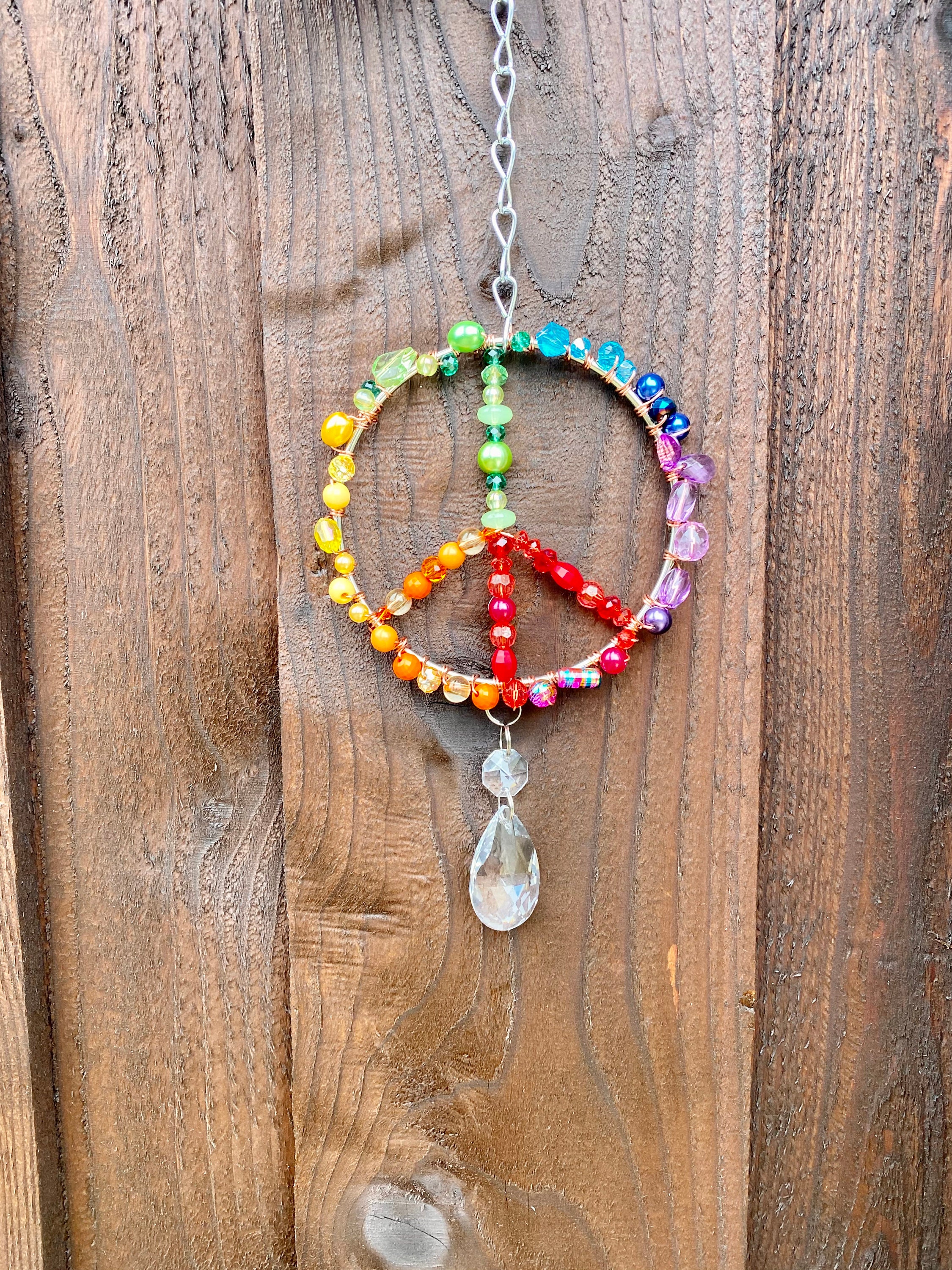 Peace Sign Sun Catcher Boho Hippie Decor Gift for Her - Etsy
