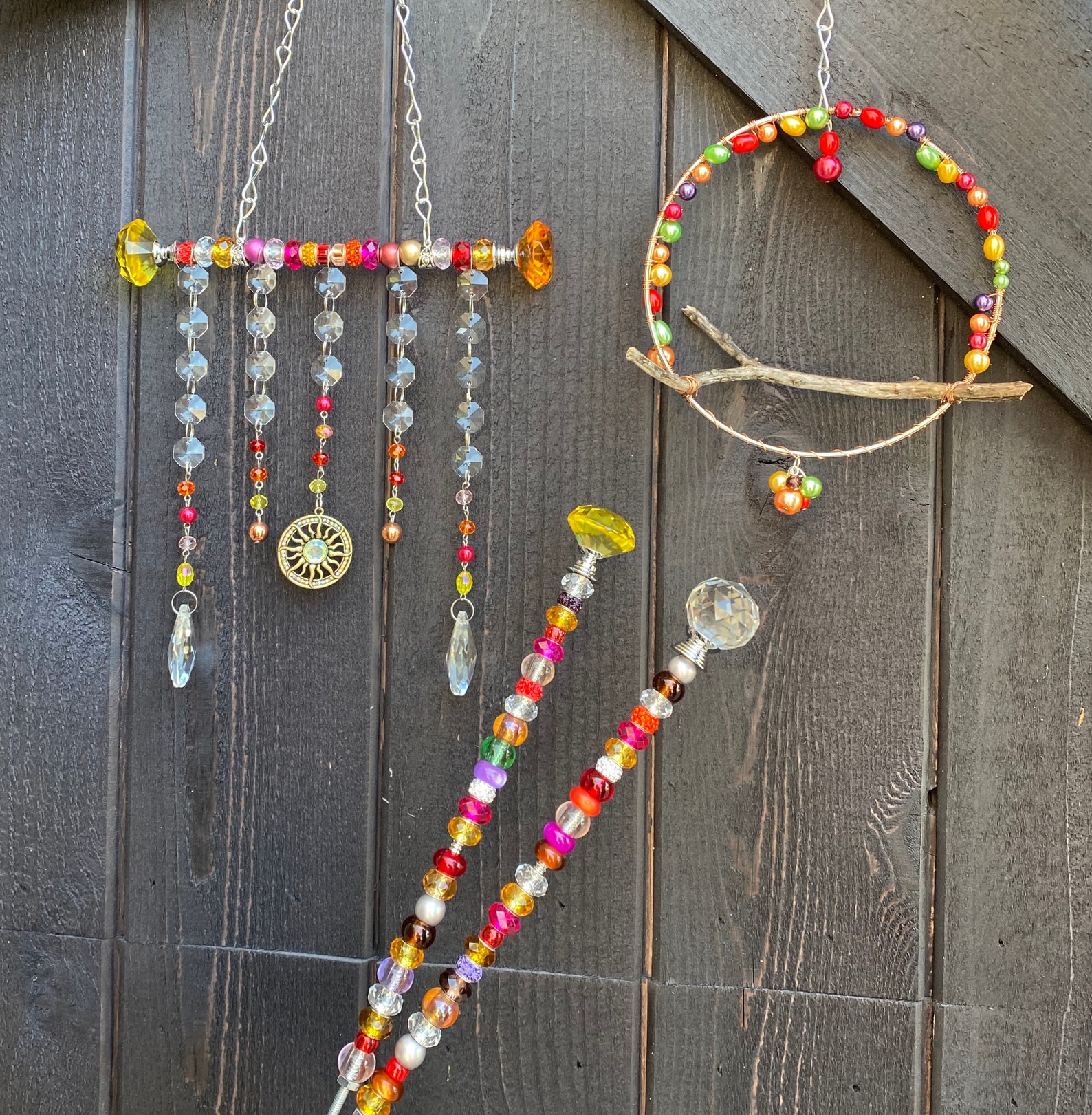 Sunset Crystal Suncatcher Sunburst Garden Gift Mothers Day - Etsy