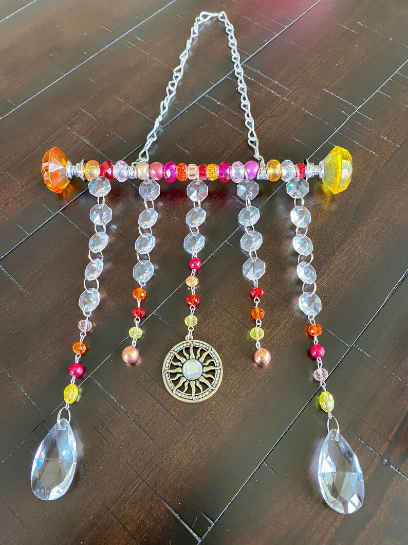 Sunset Crystal Suncatcher Sunburst Garden Gift Mothers Day - Etsy