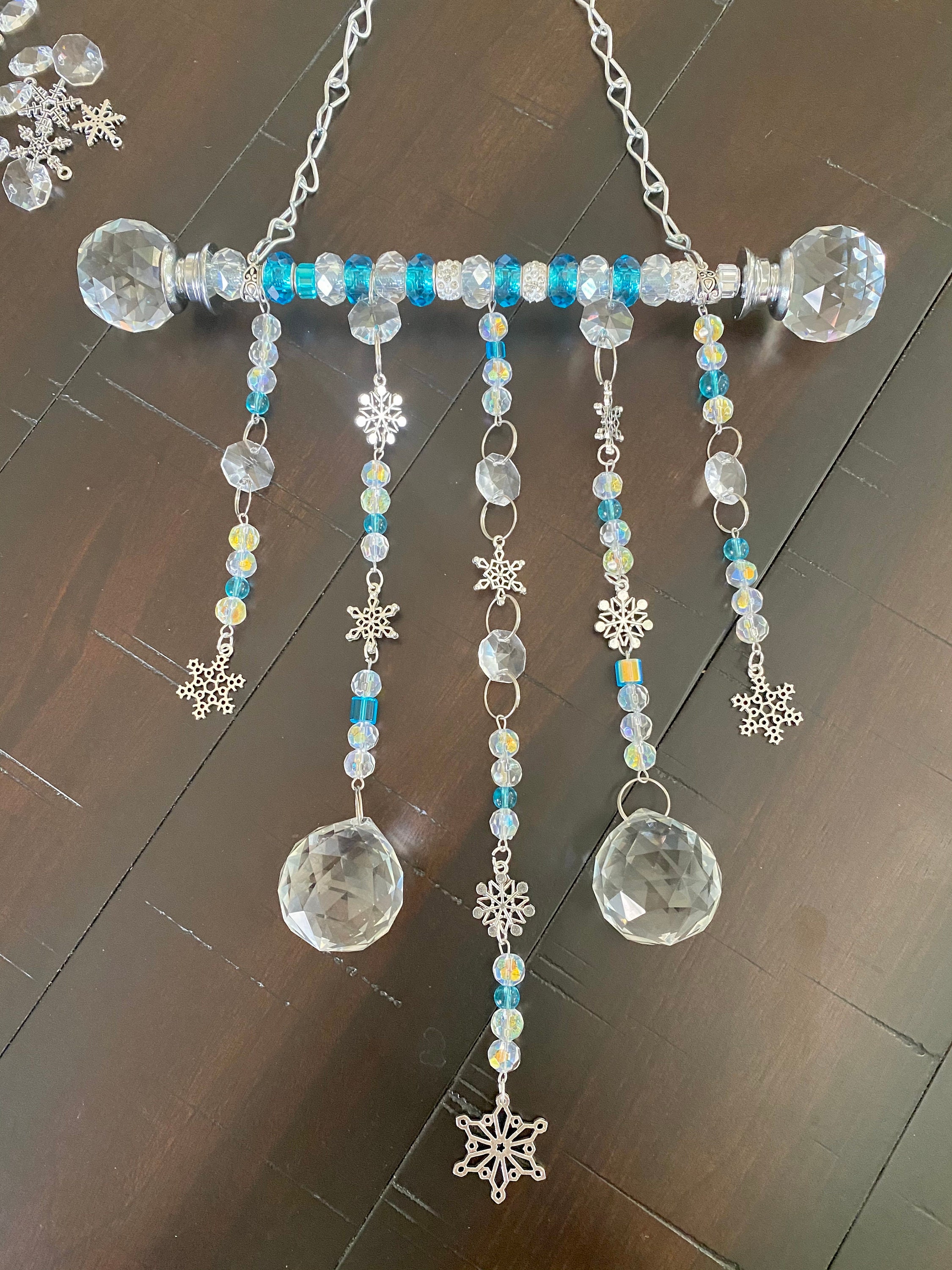 Snow Suncatcher Snowflakes Chandelier Crystal Sun Catcher | Etsy