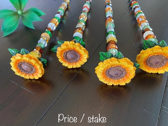 Sunflower Stakes Planter Stakes Garden Decor Gift for Mom - Etsy