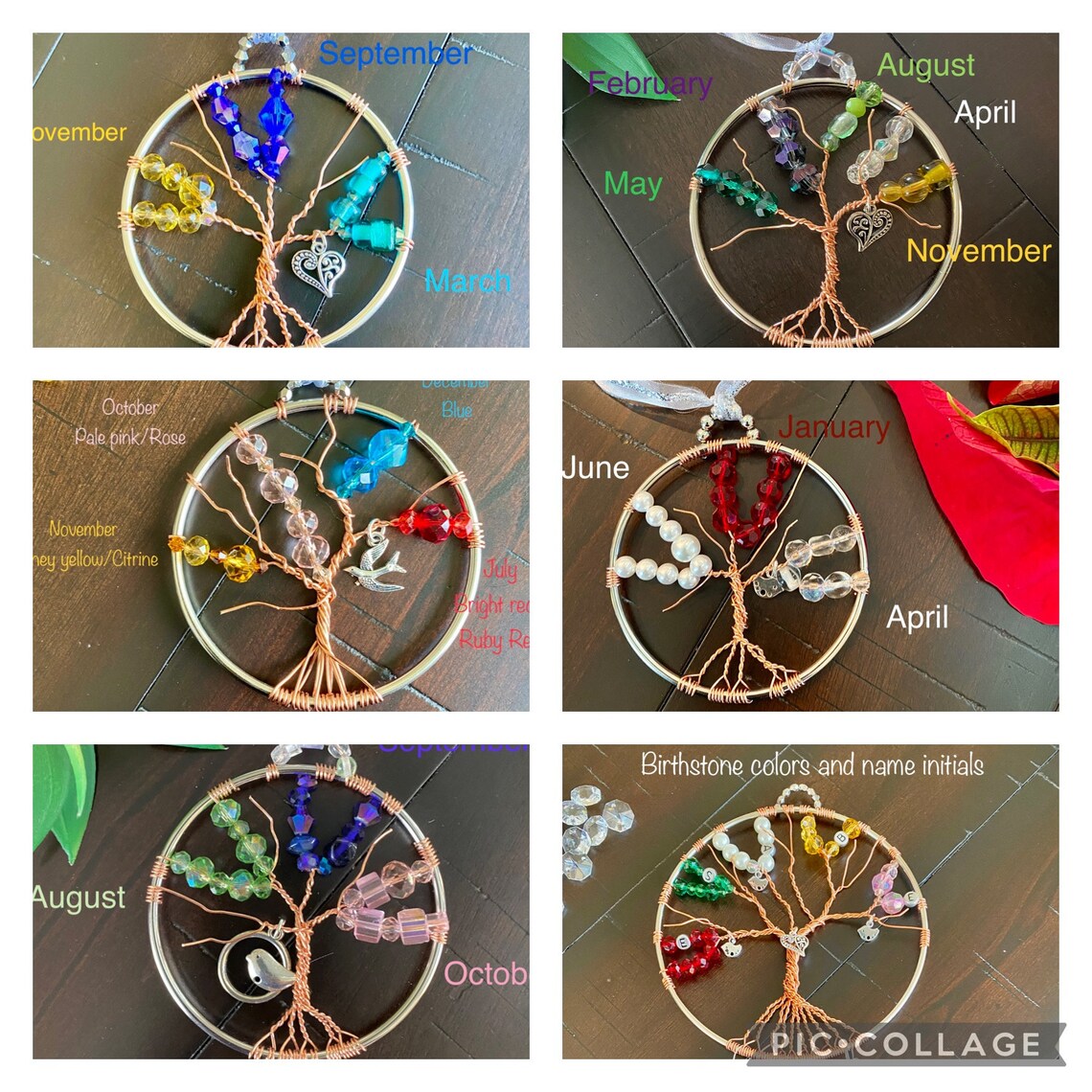 Family Birthstone Tree of Life, Christmas Ornament, Birthstone Gift ...