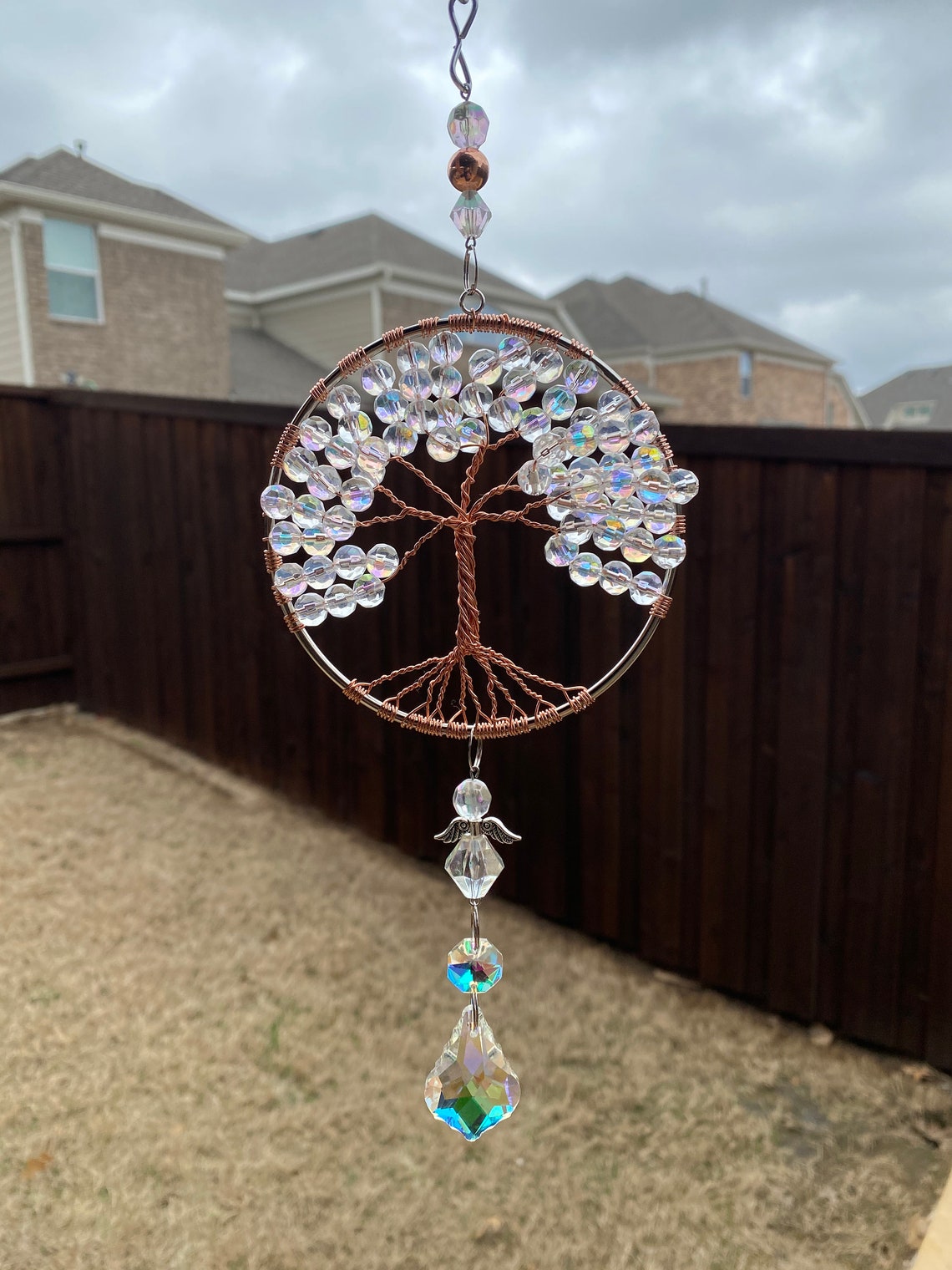 White Tree of Life Angel Sun Catcher Remembrance Gift - Etsy