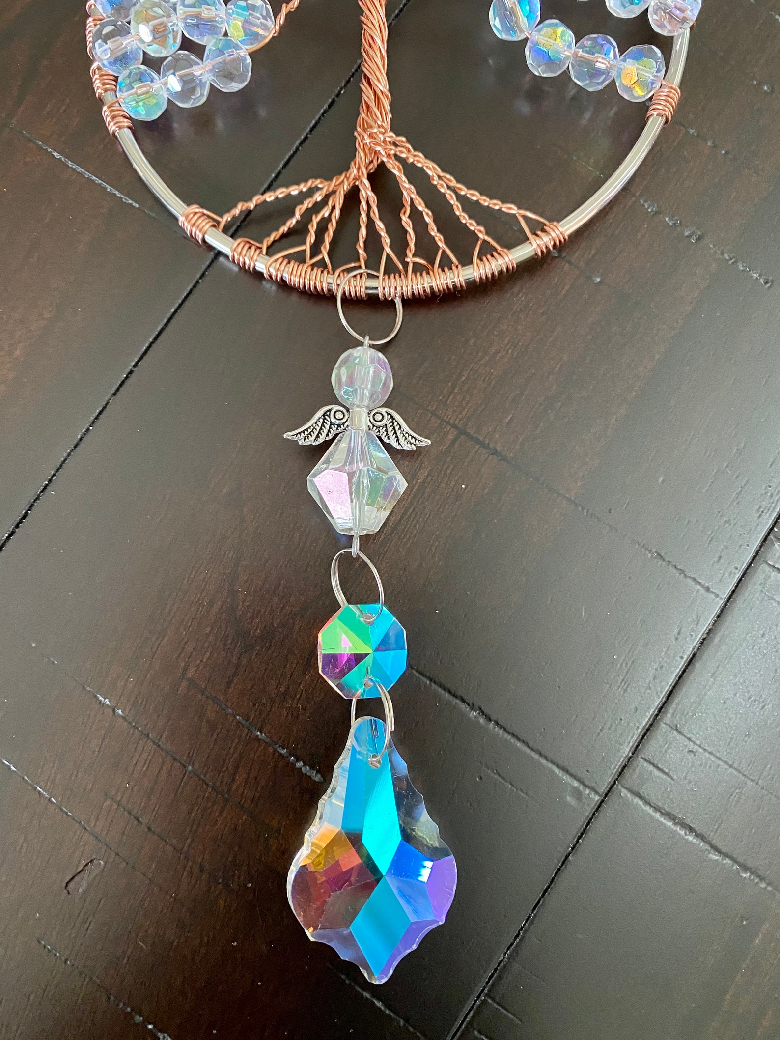 White Tree of Life Angel Sun Catcher Remembrance Gift - Etsy