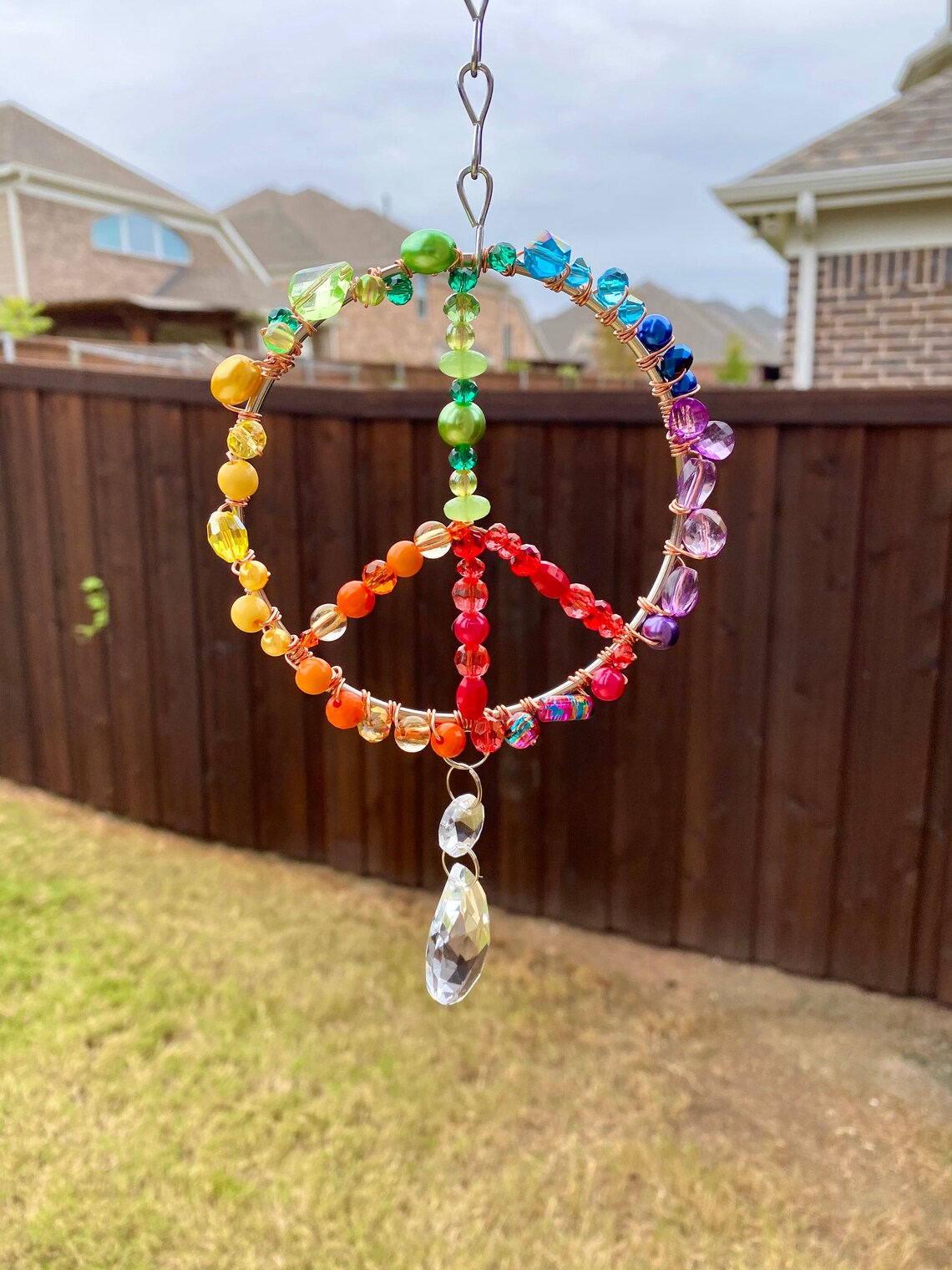 Peace Sign Sun Catcher Boho Hippie Decor Gift for Her - Etsy