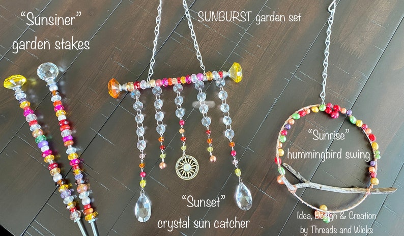 Sunset Crystal Suncatcher Sunburst Garden Gift Mothers Day | Etsy