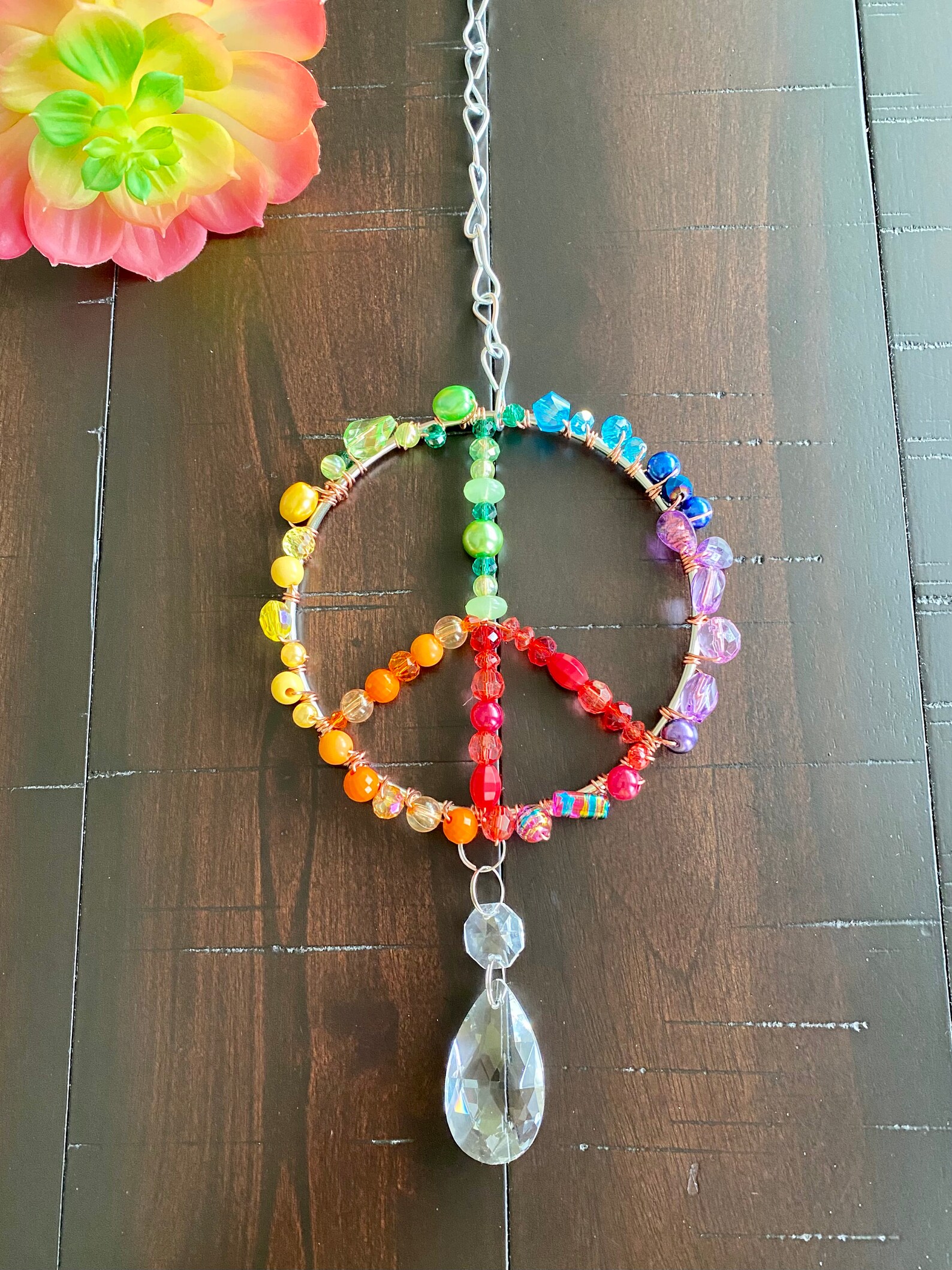 Peace Sign Sun Catcher Boho Hippie Decor Gift for Her - Etsy