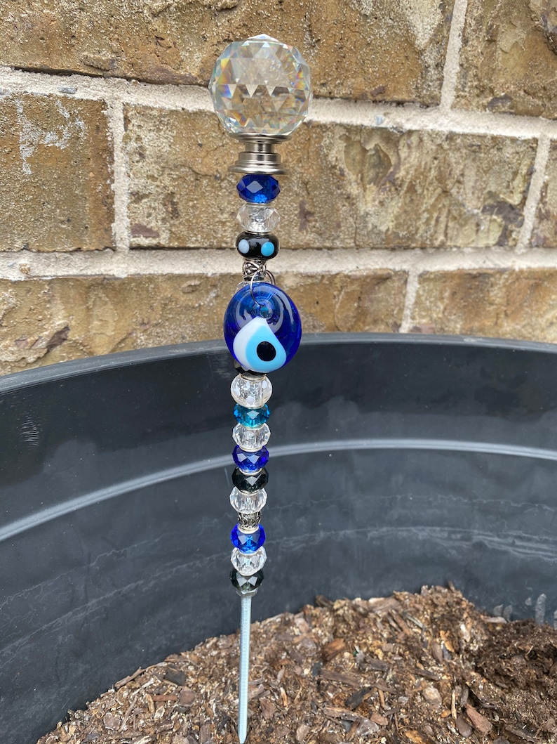 Evil Eye Decor, Evil Eye Plant Stake, Garden Decor, Hostess Gift - Etsy