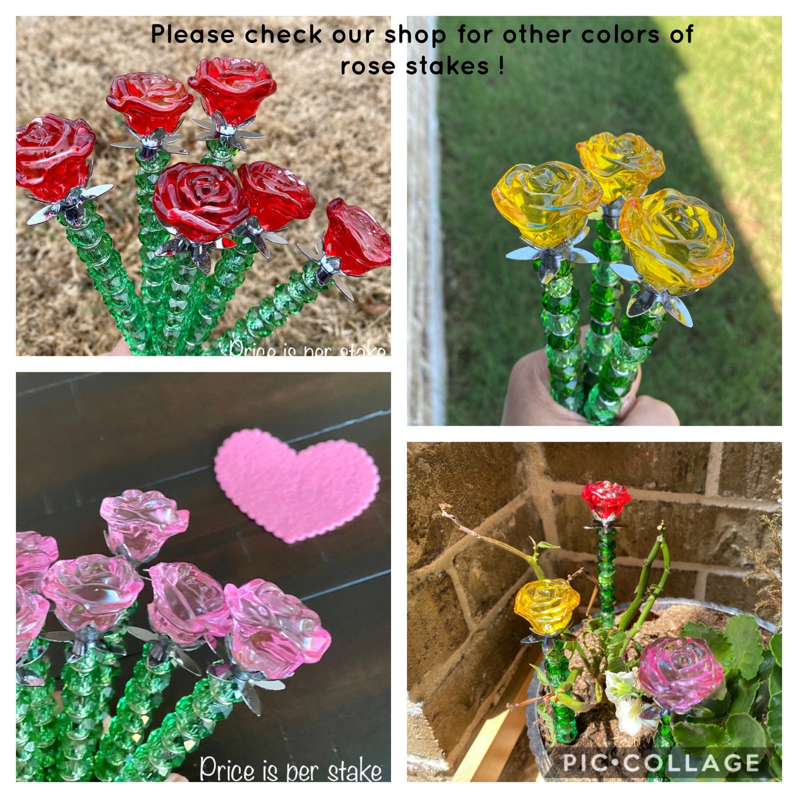7 Rose Stakes for Garden Garden Totems Gift for Mom | Etsy Canada