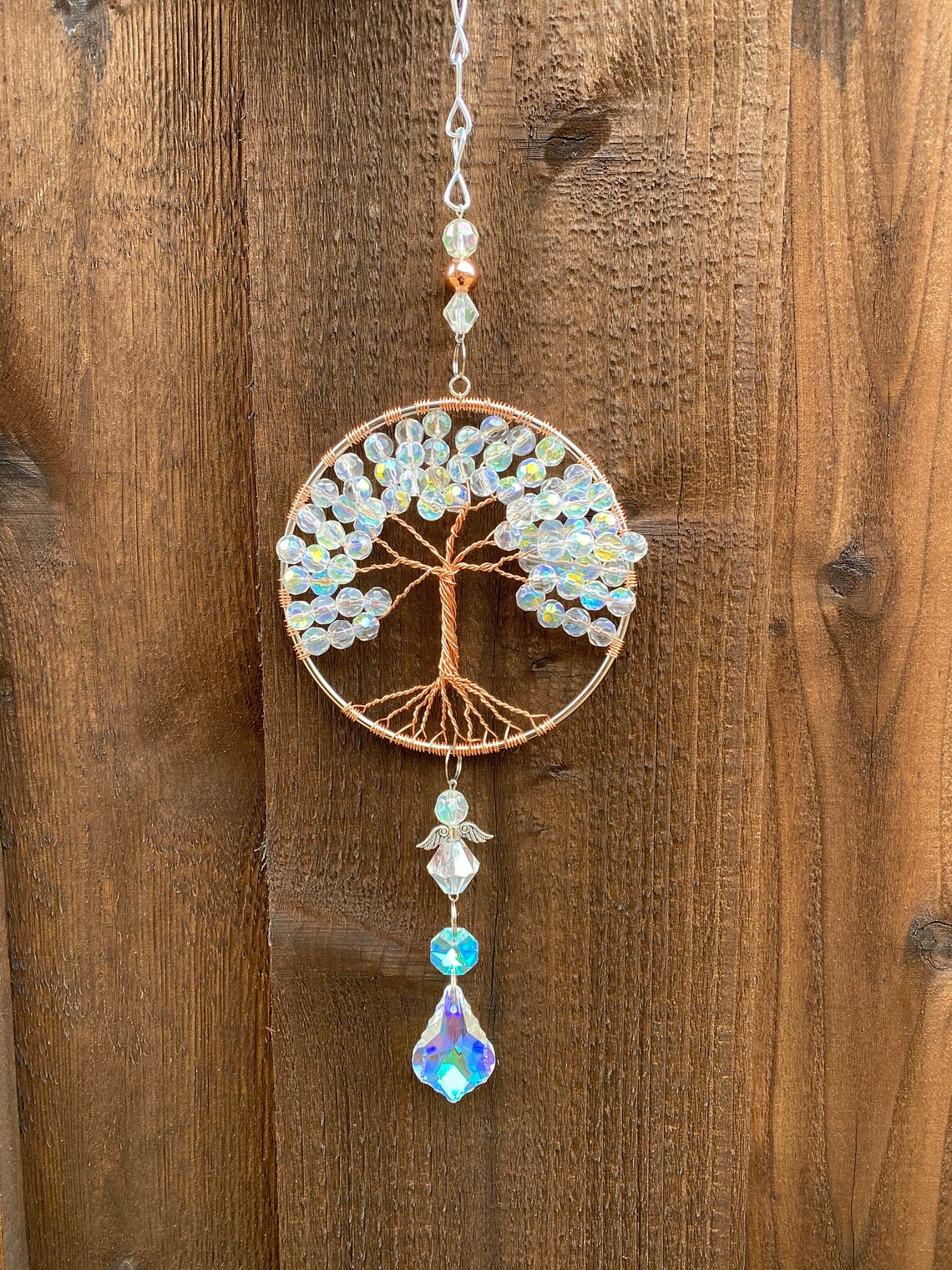 White Tree of Life Angel Sun Catcher Remembrance Gift - Etsy