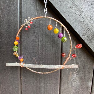 Bird Perch, Hummingbird Swing Gift for Mom, Beaded Garden Decor, Bird ...