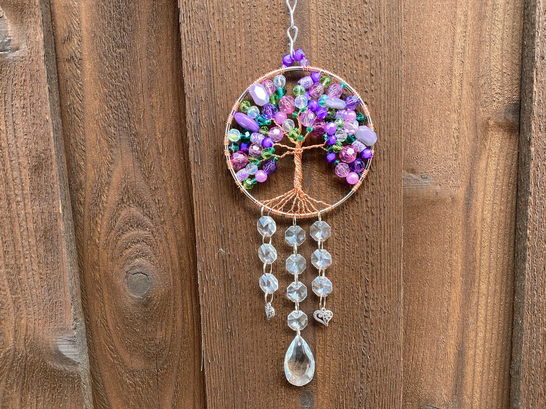 Spring Tree of Life, Spring Tree Decor, Crystal Sun Catcher, Tree of ...