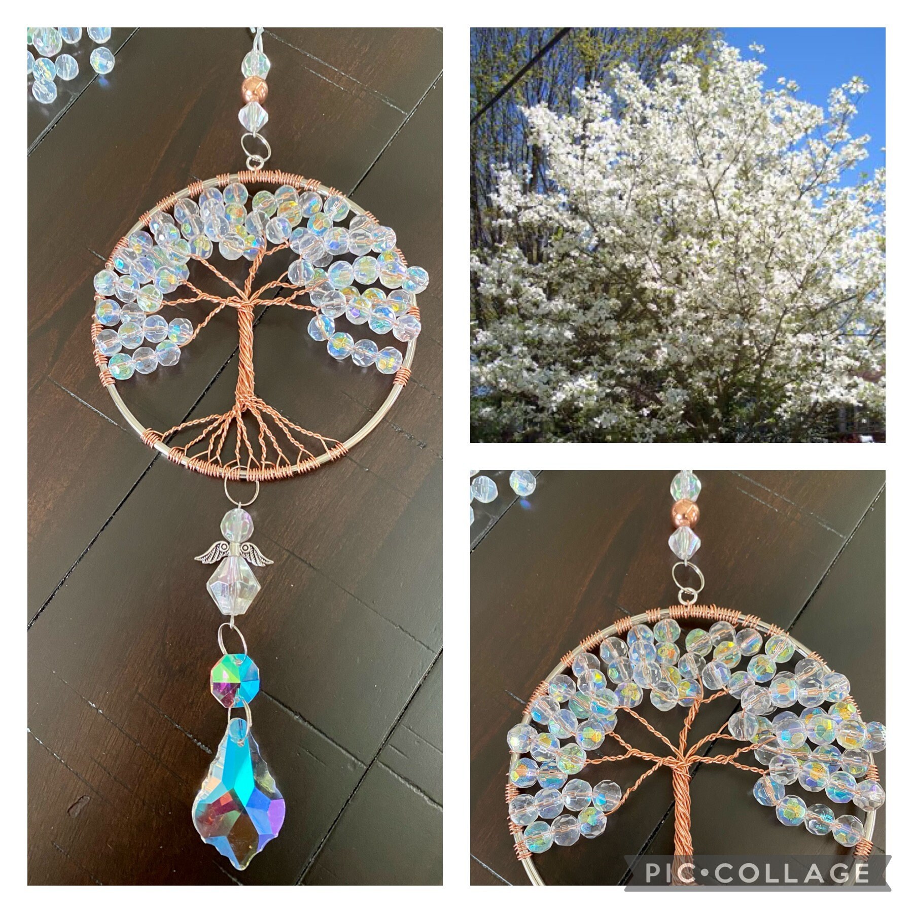 White Tree of Life Angel Sun Catcher Remembrance Gift - Etsy