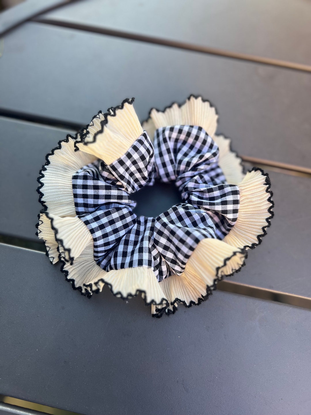Handmade Pleated Scrunchie: Satin Fabric Hair Tie - Etsy