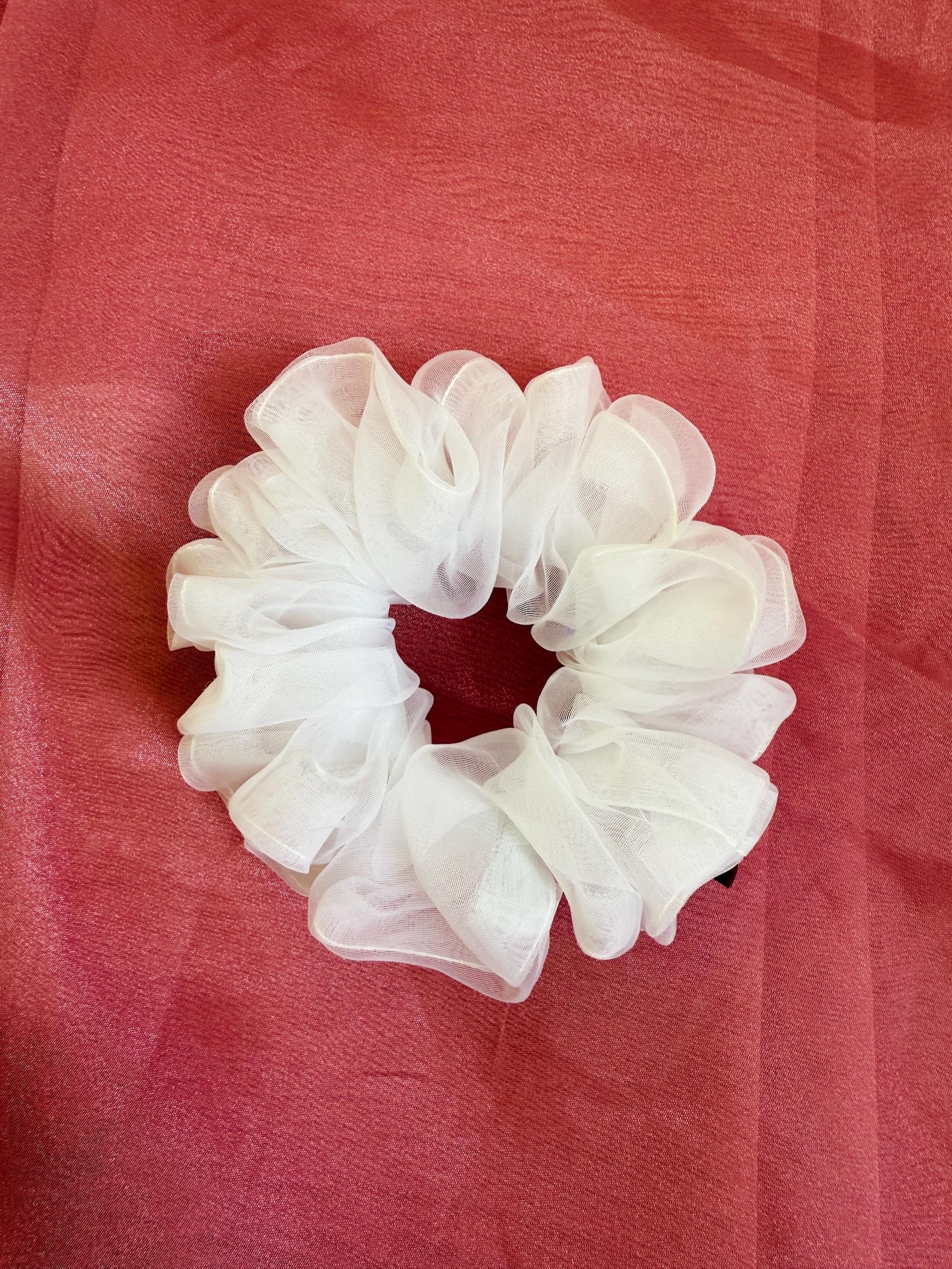 Organza XXL Scrunchie Sheer White Hair Tie Oversized Fluffy Snow Hair ...