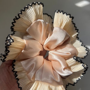 Handmade Pleated Satin Scrunchie - Etsy