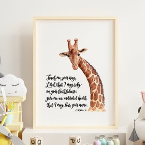 Teach Me Your Way Lord Nursery Print - Psalm 86:11 - Christian Gifts ...
