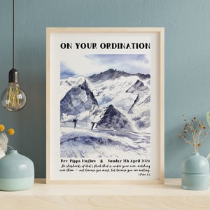 Personalised Ordination Mountains Print - Ordination Gift ...