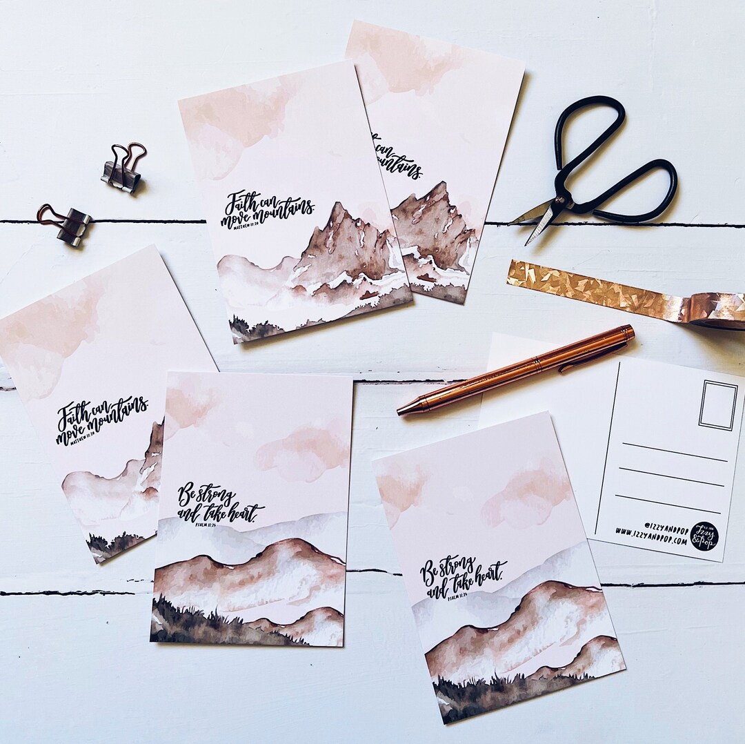 Set of 6 Faith and Strength Postcards - Christian Cards - Christian ...