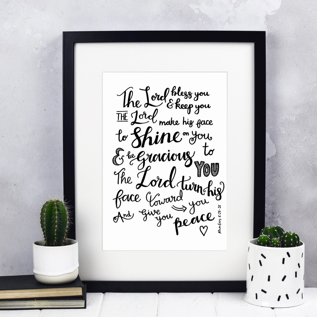 The Lord Bless You and Keep You Print - Numbers 6:24-26 - Christian ...