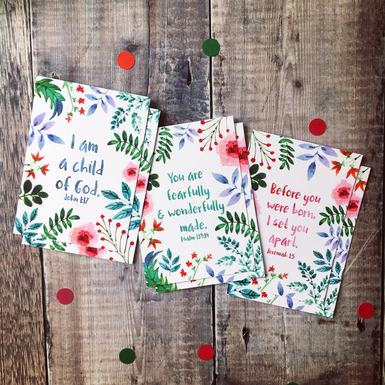 Set of 6 Encouraging Christian Postcards | Etsy