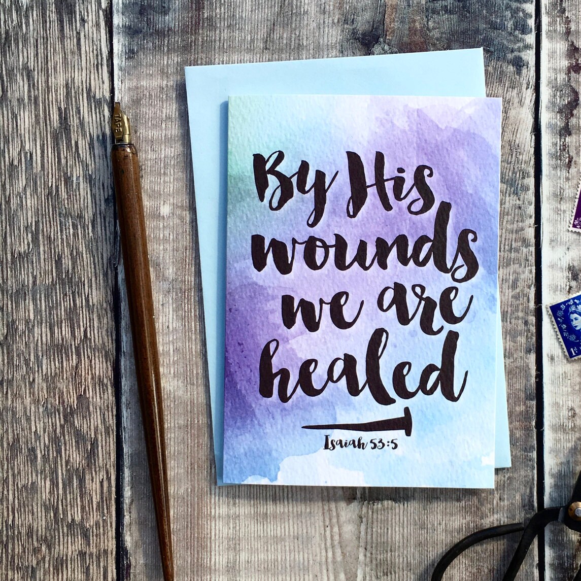 By His Wounds We Are Healed Card Baptism Cards Isaiah 53:5 - Etsy