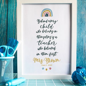 Behind Every Child Print - Personalised Teacher Gifts - Teacher ...