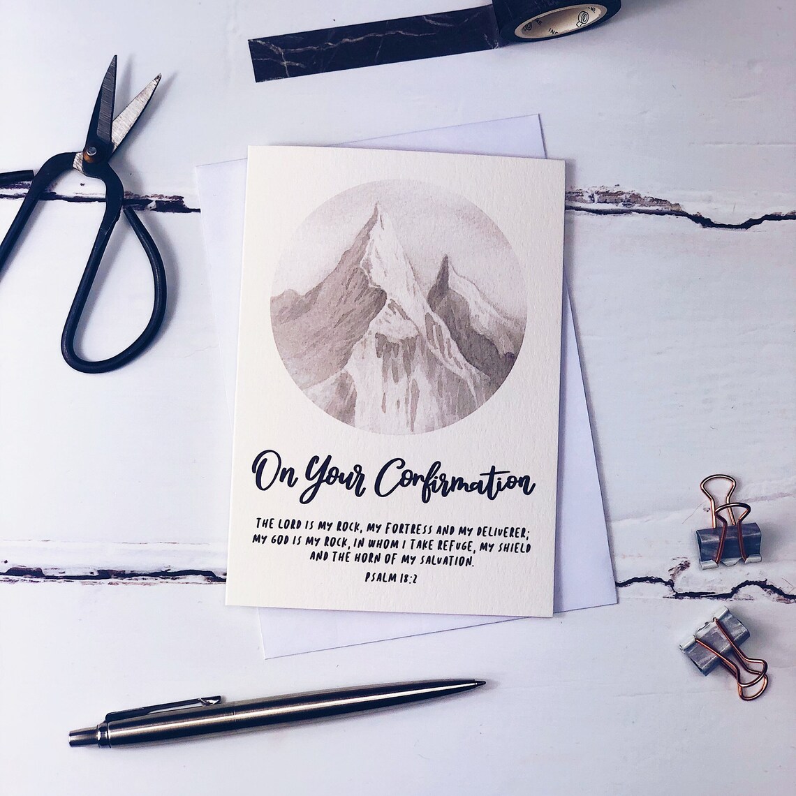 On Your Confirmation Watercolour Card Psalm 18:2 Christian - Etsy