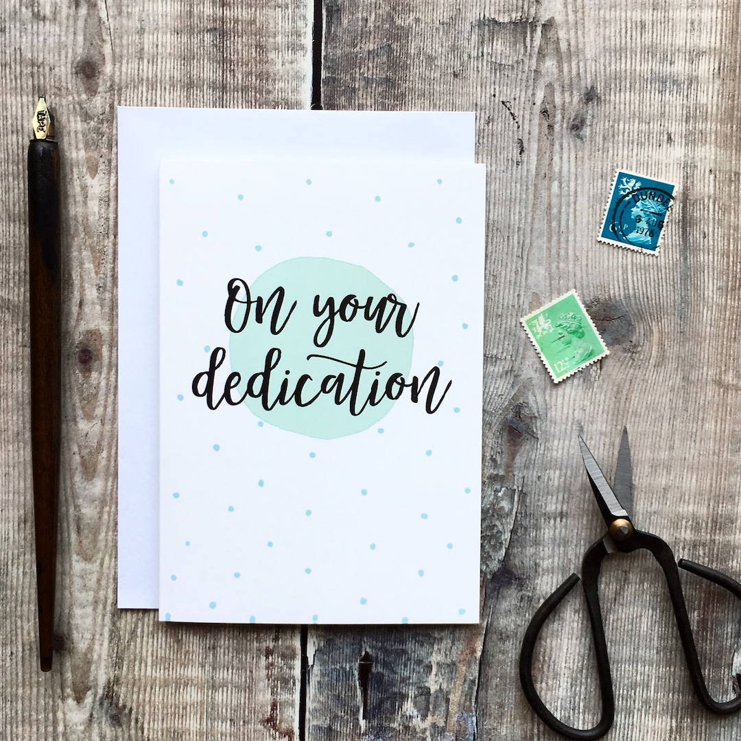 On Your Dedication Card - Etsy