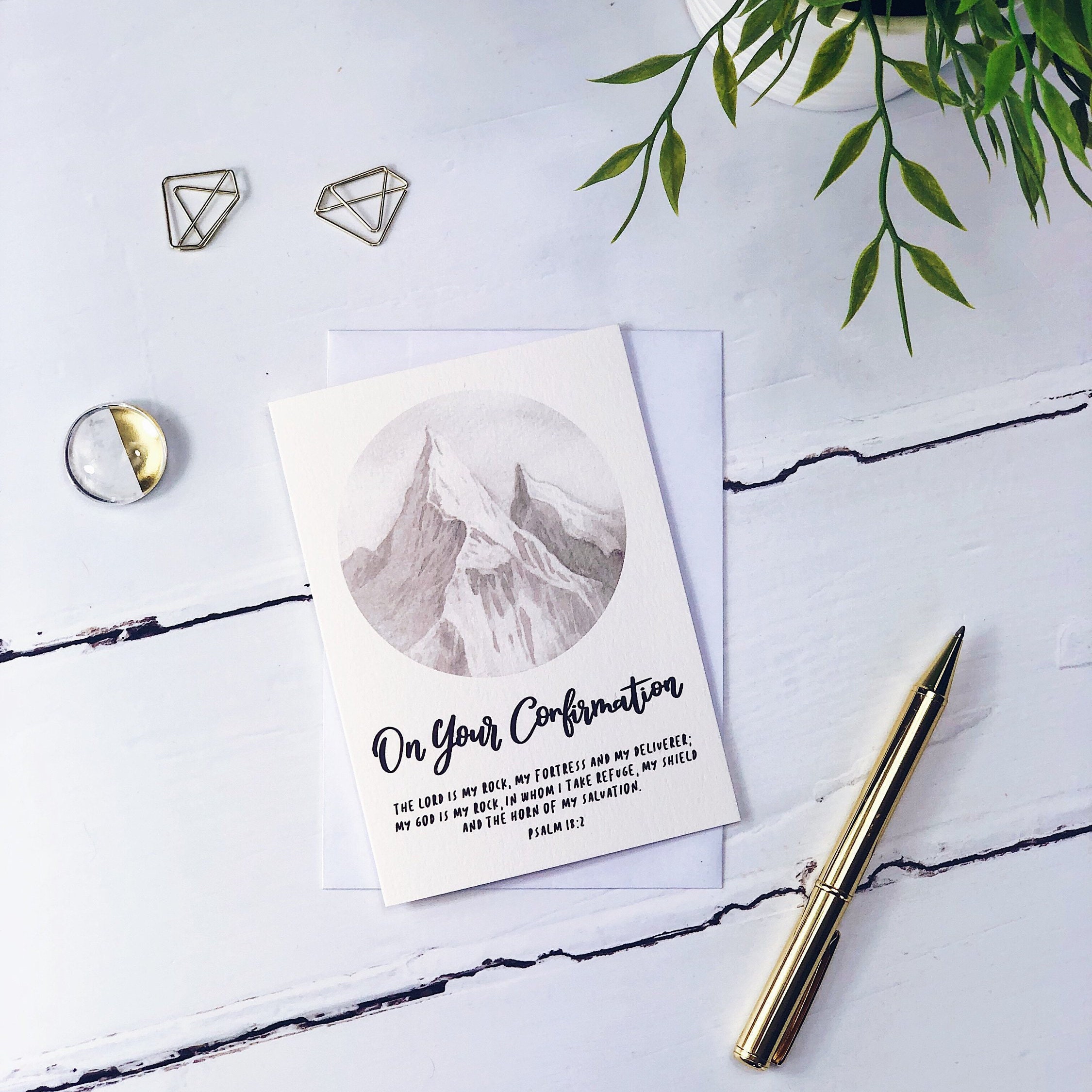 On Your Confirmation Watercolour Card Psalm 18:2 | Etsy