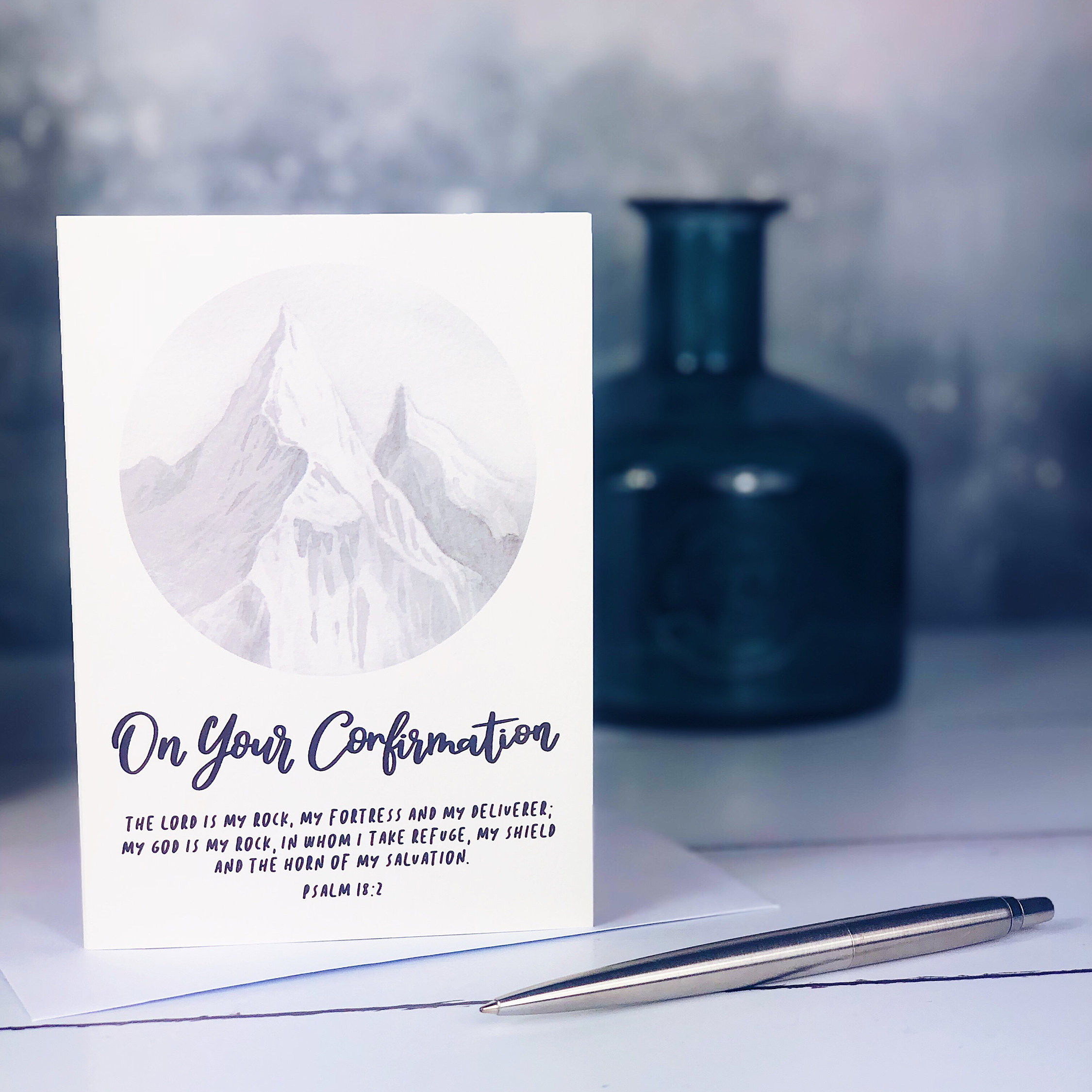 On Your Confirmation Watercolour Card Psalm 18:2 | Etsy