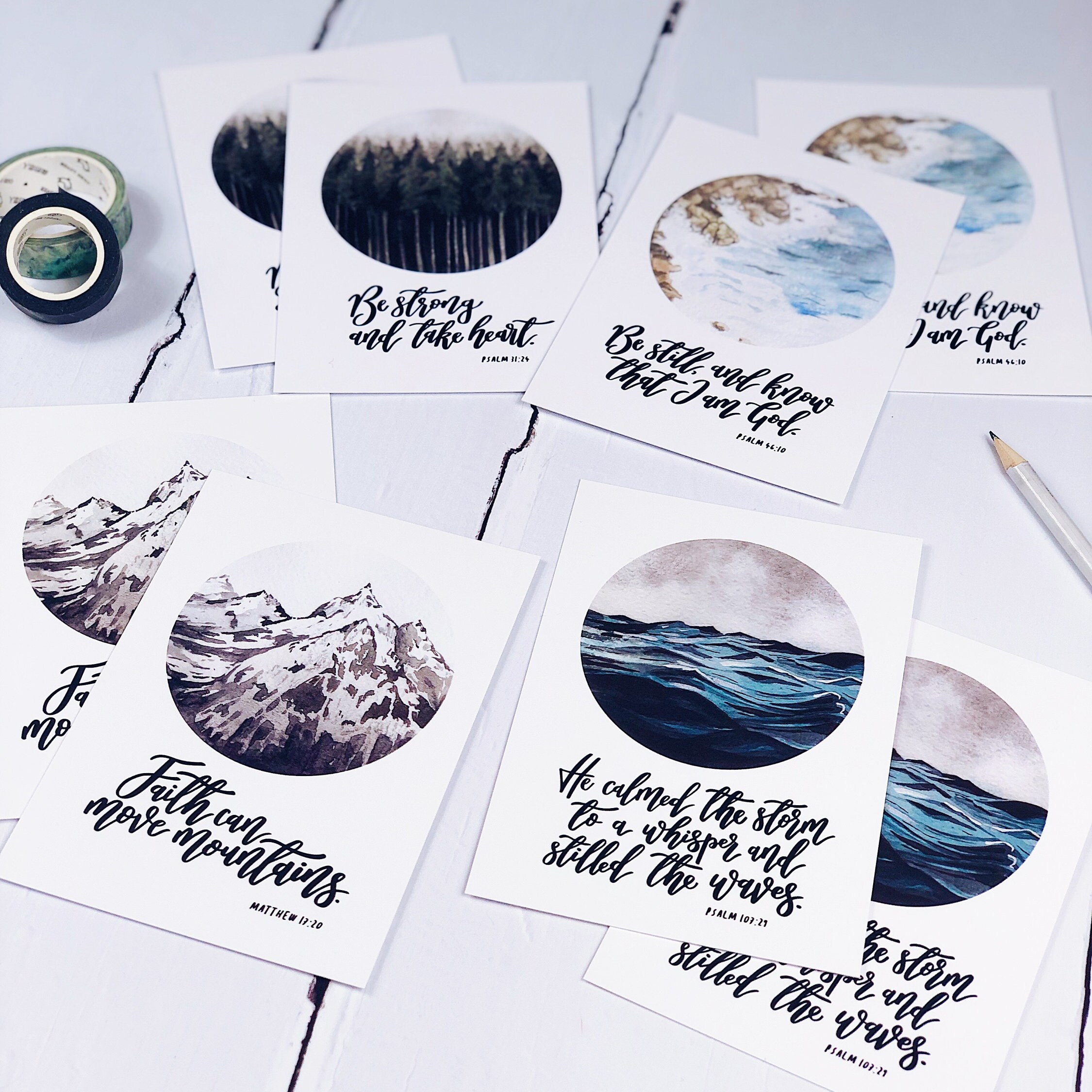 Set of 8 Watercolour Faith Postcards Christian Cards - Etsy UK
