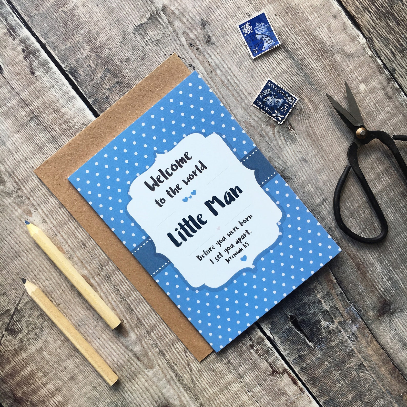 Welcome to the World Little Man Card - Jeremiah 1:5 - Christian Cards ...