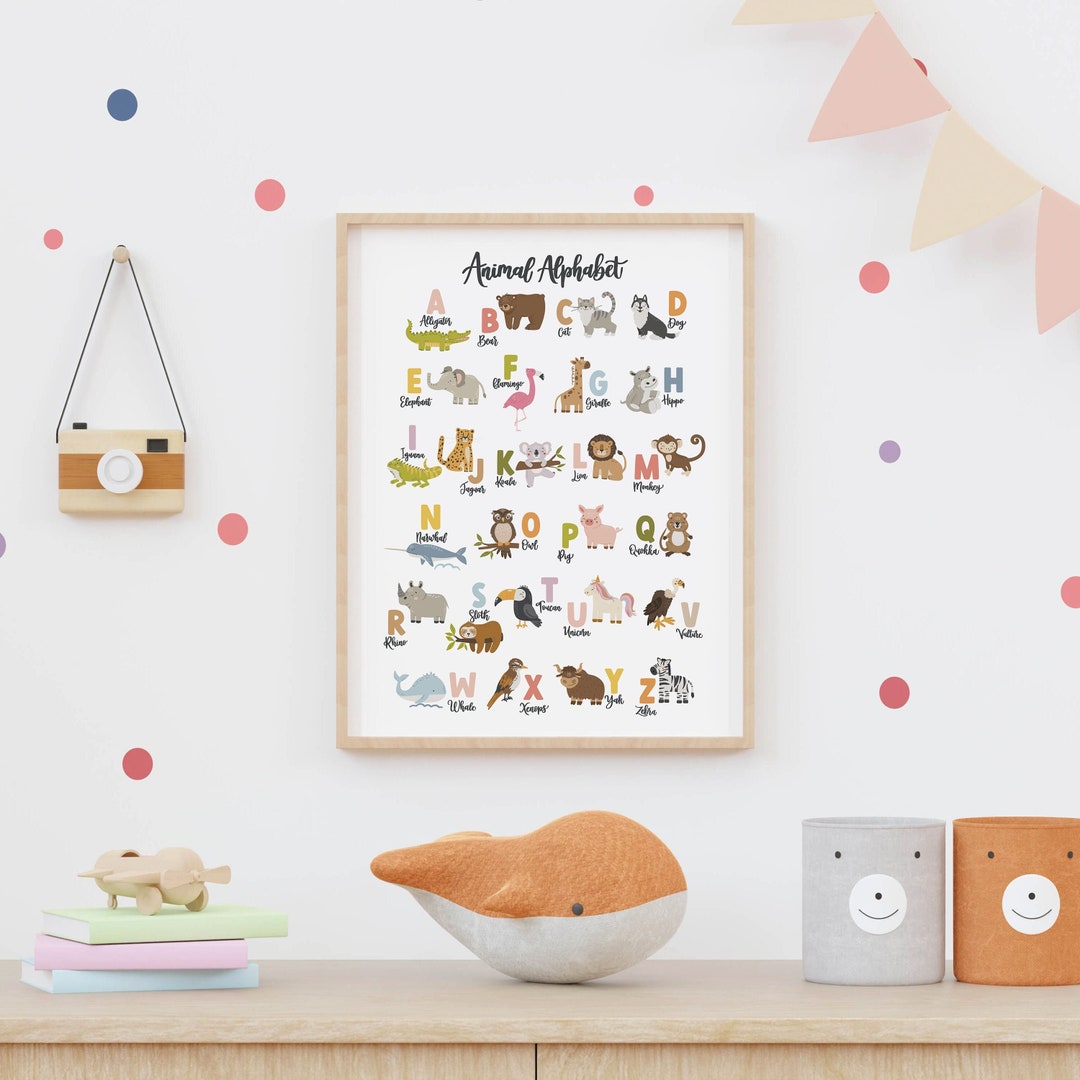 Animal Alphabet Print - Nursery Wall Art - Preschool Poster - Kids ...