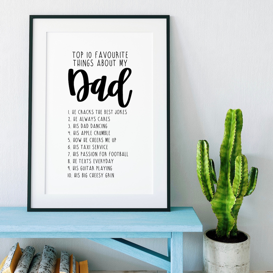 Top 10 Favourite Things About My Dad Custom Print - Personalised Gift ...