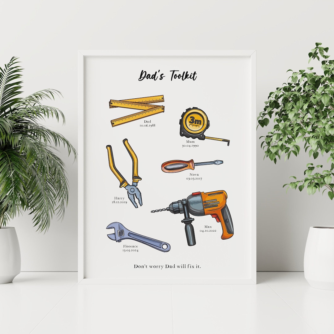 Dad's Toolkit Print Personalised Family Father's Day Gift - Etsy