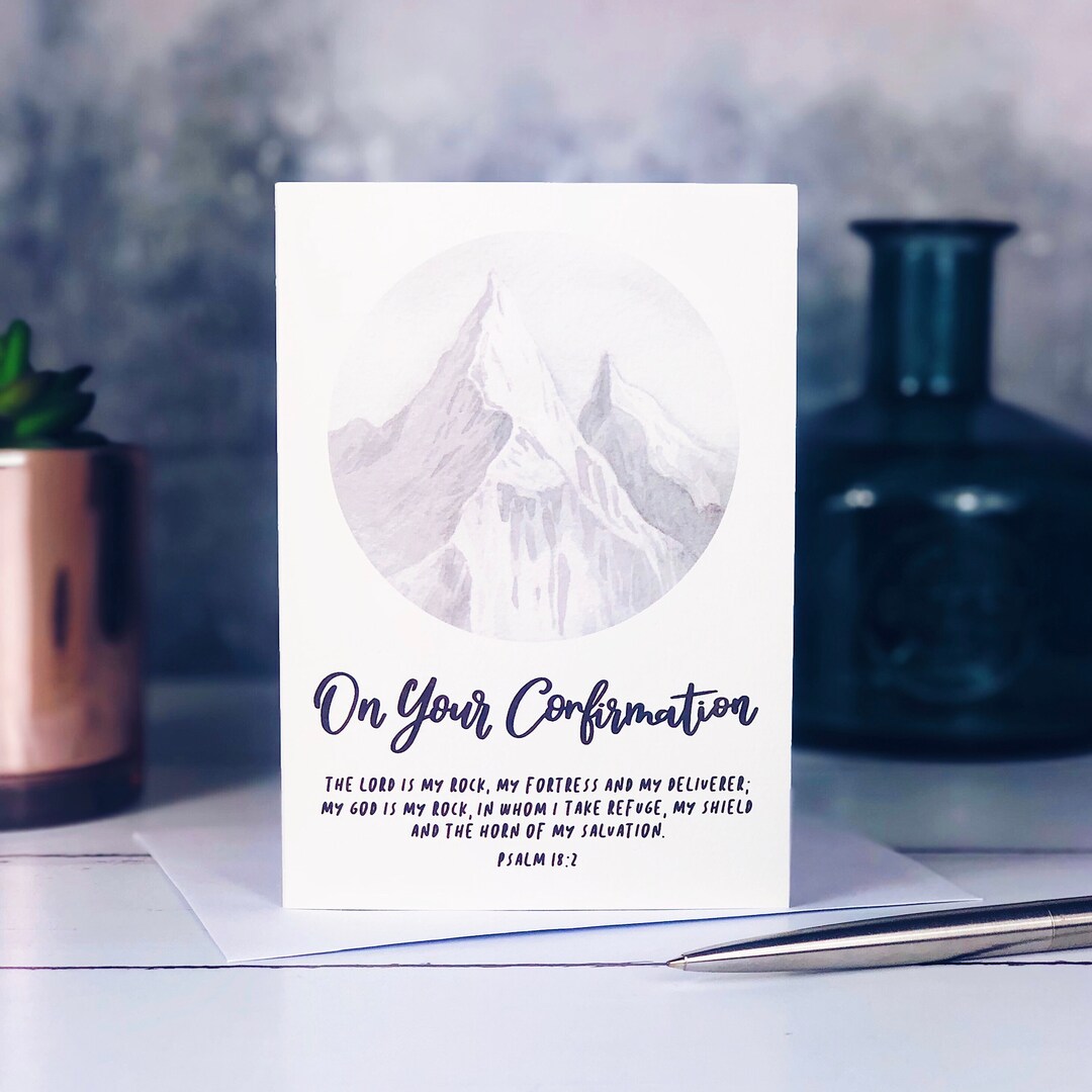 On Your Confirmation Watercolour Card - Psalm 18:2 - Christian Cards - Etsy