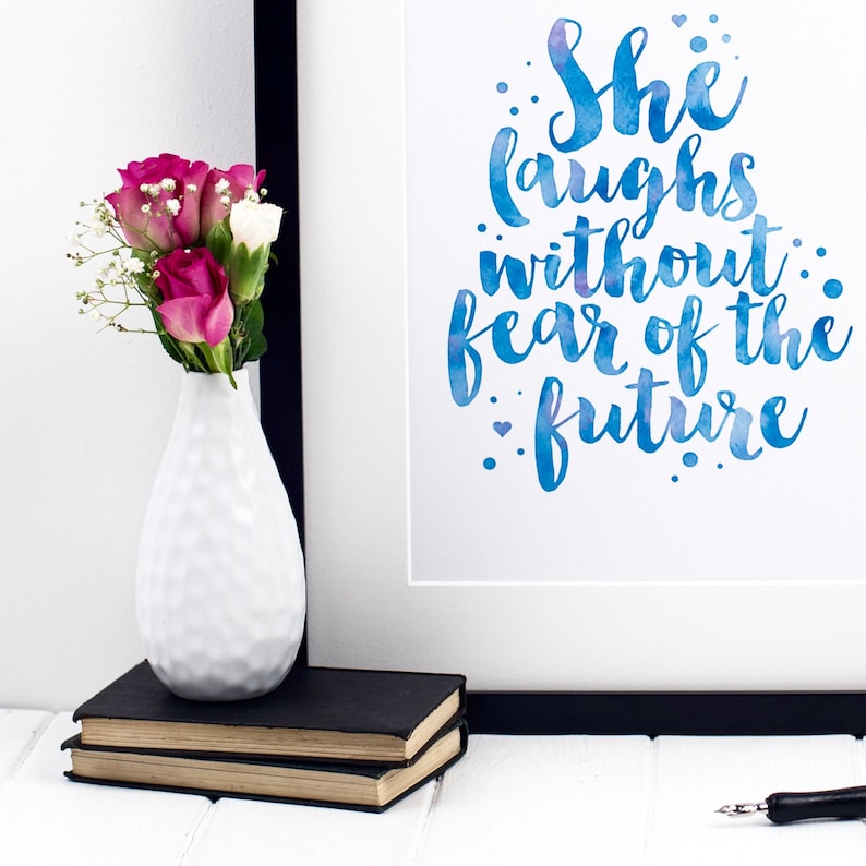 She Laughs Without Fear of the Future Print Proverbs 31:5 - Etsy UK