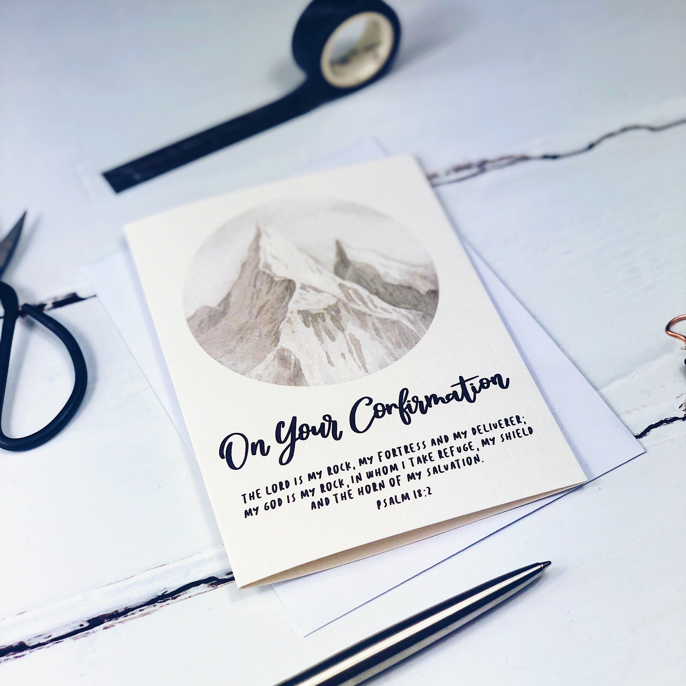On Your Confirmation Watercolour Card Psalm 18:2 | Etsy