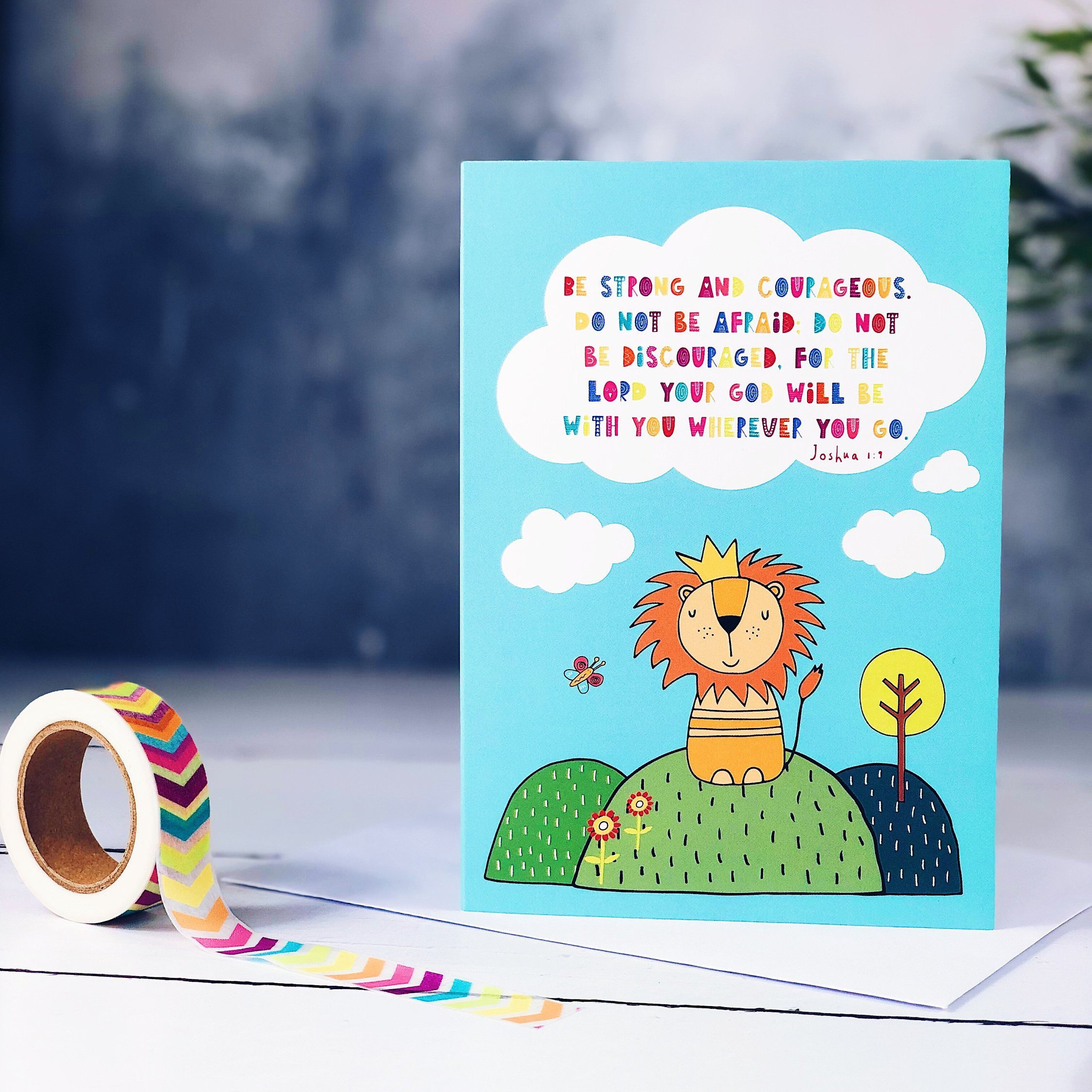 Be Strong And Courageous Bright Card Joshua 1:9 | Etsy