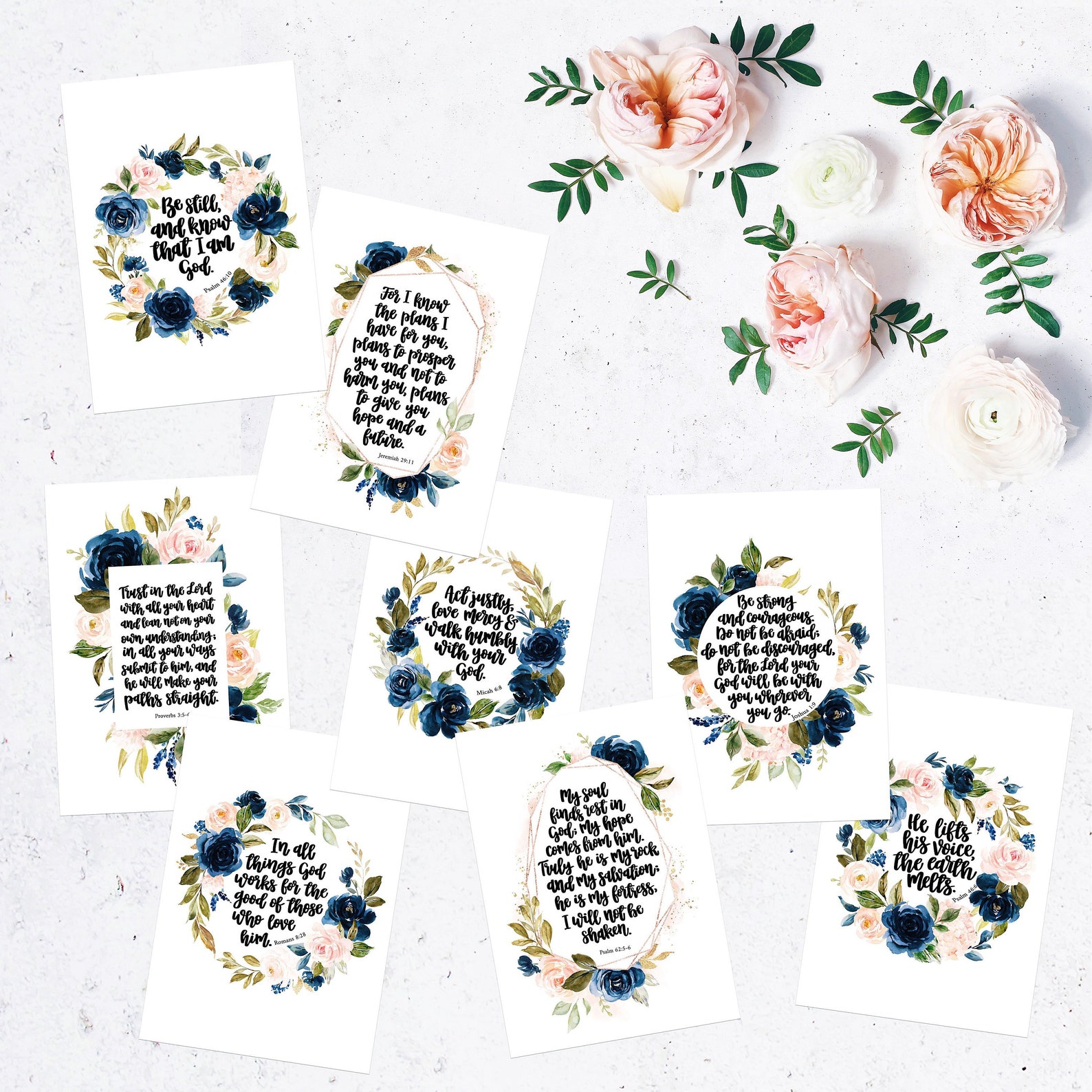 Luxury Bible Verse Postcard Pack 8 Hand-lettered Postcard - Etsy UK