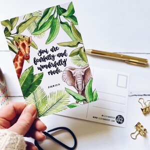 Set of 6 Jungle Bible Verse Kids Postcards - Christian Cards ...